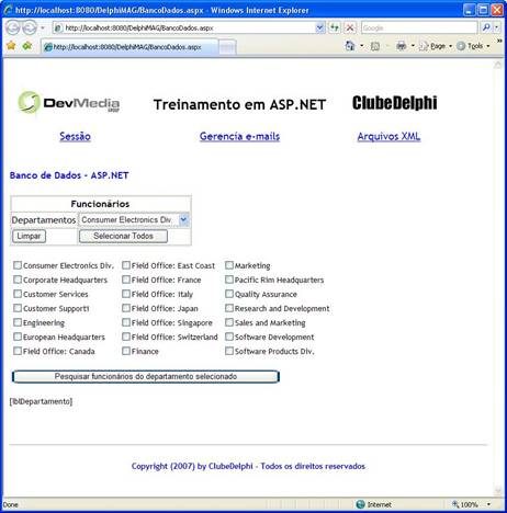 Artigo Clube Delphi 92 - Treinamento em ASP.NET - Parte 3 - DevMedia
