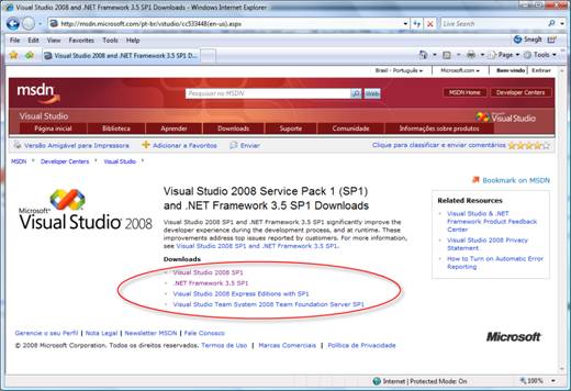 Visual Studio 2008 Service Pack 1 e .NET Framework 3.5 - DevMedia