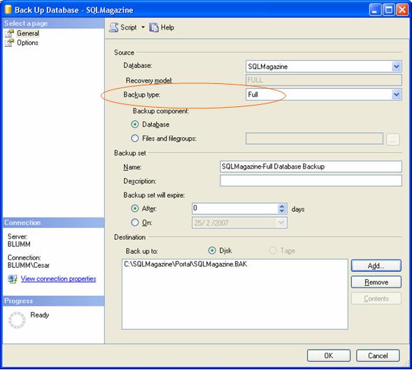 Restore do log no SQL Server 2005 - DevMedia