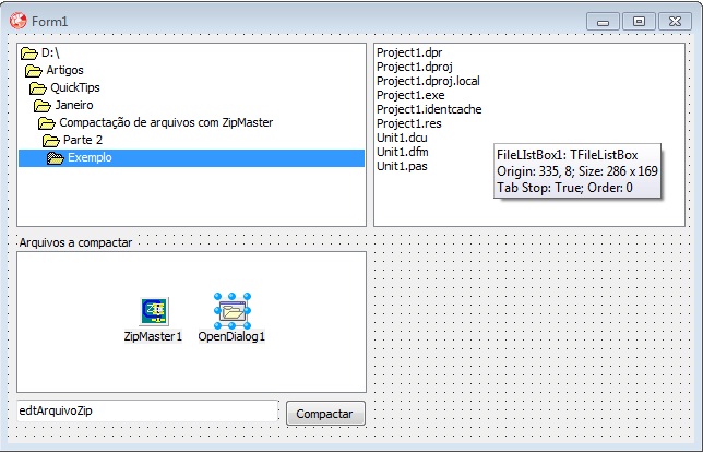 Quick Tips: Compactando e descompactando arquivos com ZipMaster - Parte 2 - DevMedia
