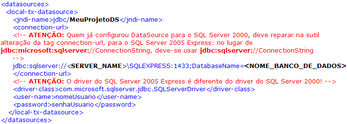 Configurando um Datasource Para Acesso Ao SQL Server 2005 Express, no ...