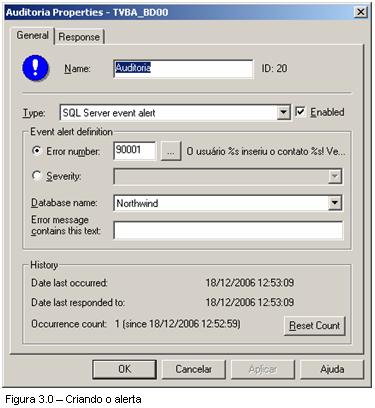 Auditoria usando Alertas no SQL Server 2000 - DevMedia