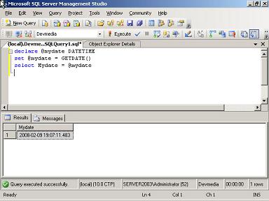 Novos Tipos de Dados no Microsoft SQL Server 2008 - DevMedia
