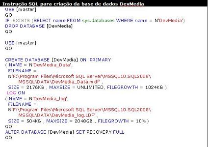 Compactação de Dados em Backups no SQL Server 2008 - DevMedia