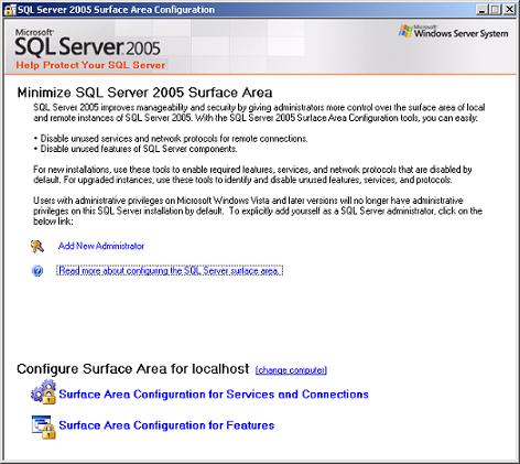 Configurando os Serviços e Conexões do Microsoft SQL Server 2005 ...