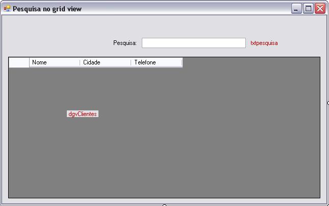 Pesquisas com Datagridview - VB.net 2005 - DevMedia
